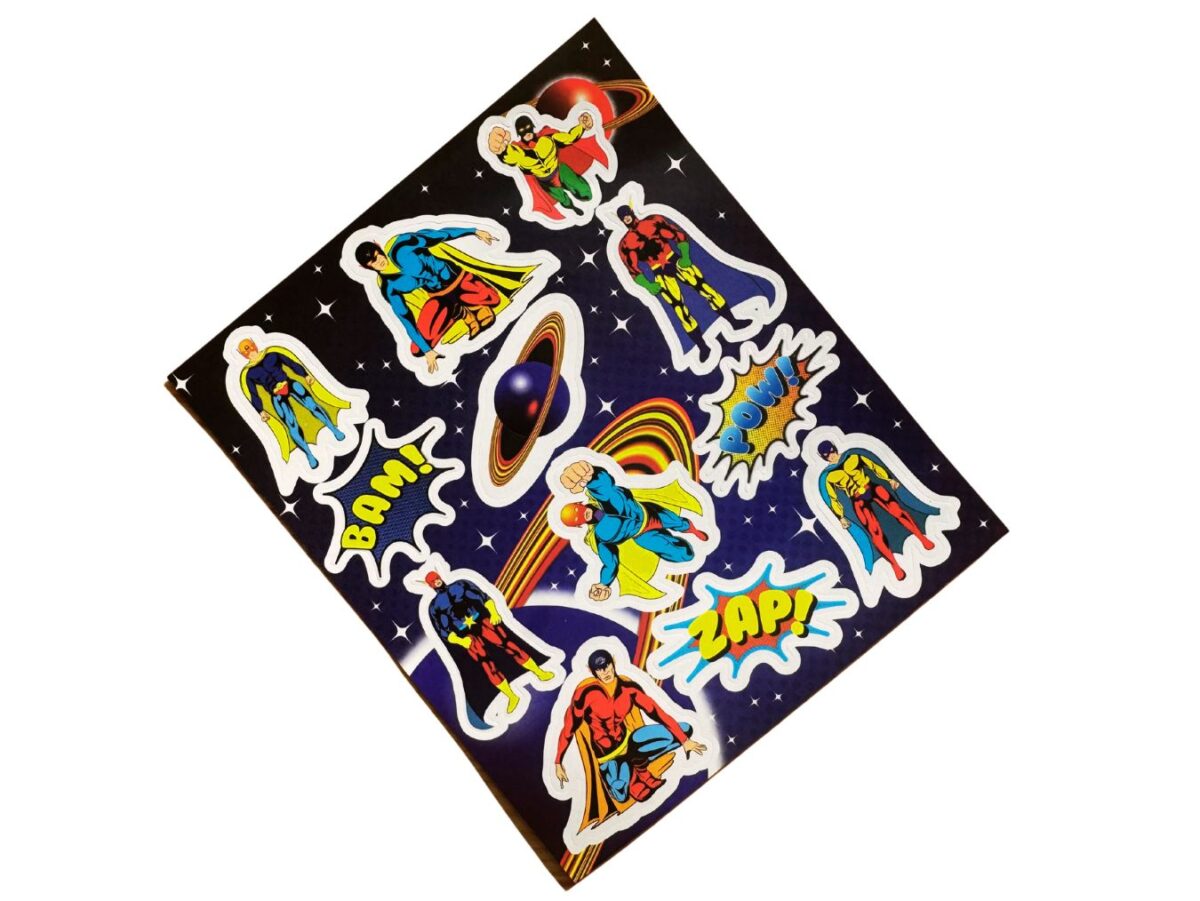 Superhero Sticker Sheet - All About Party Bags